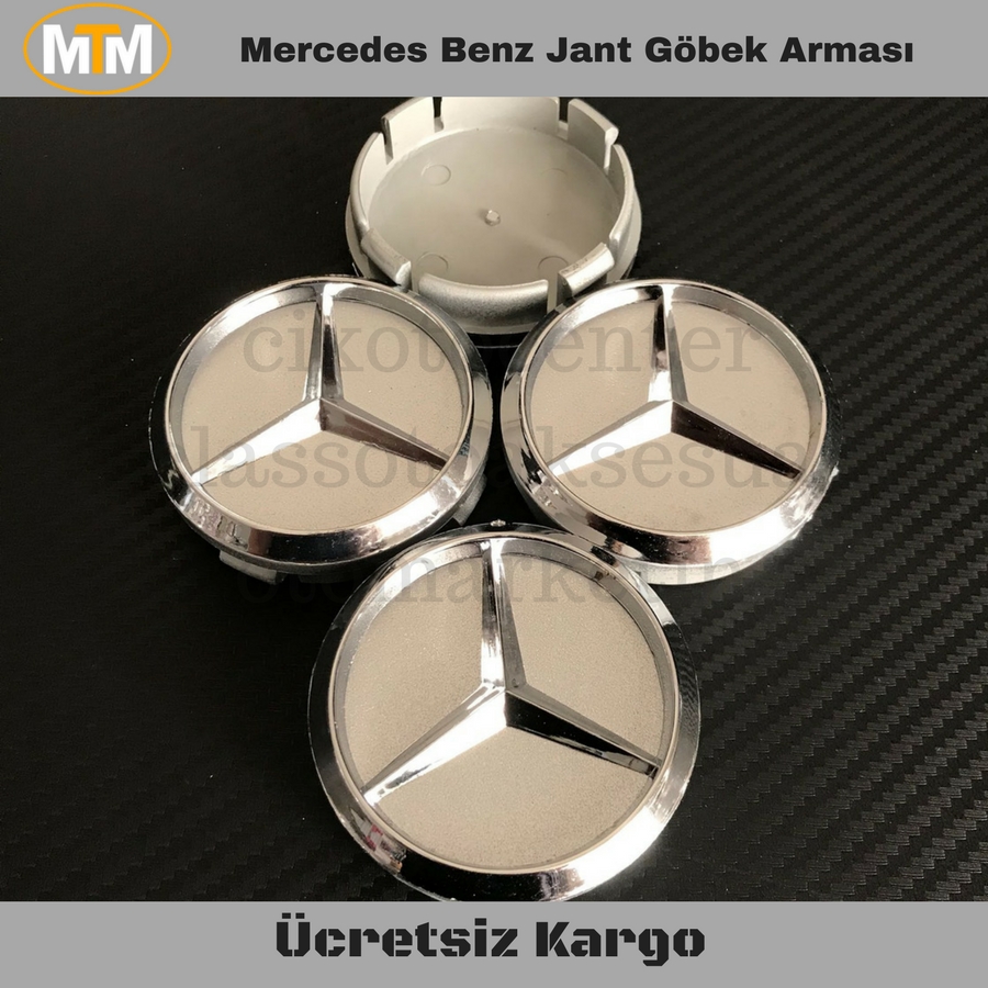 Mercedes Gri Orjinal Tip Jant Göbeği 55mm - Otomarketin.com