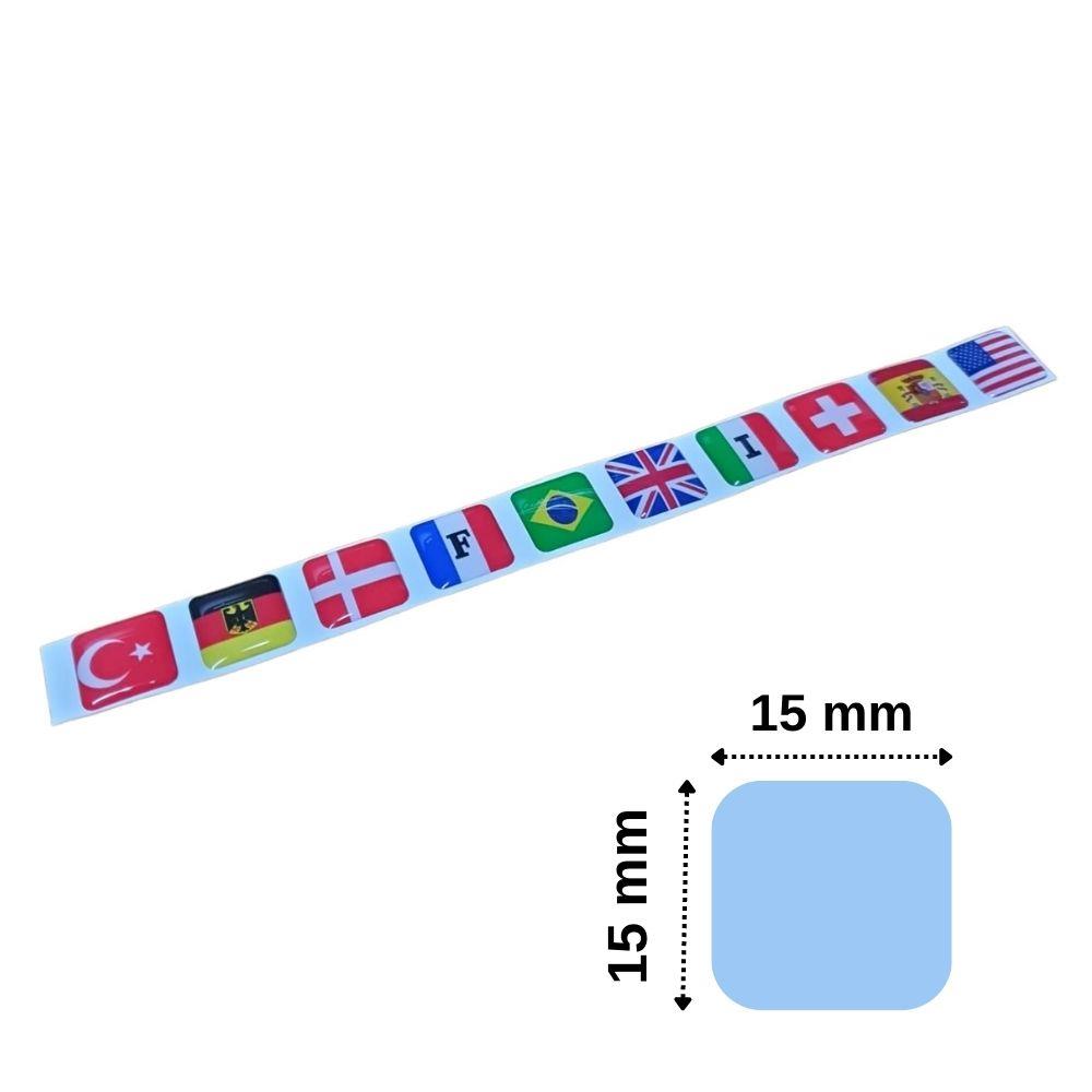 Carmind Sıralı Ülke Bayraklı Kare Damla Logo Sticker MODEL1 ...
