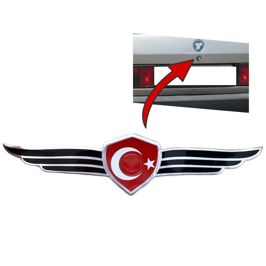 Tofaş Bagaj Düğmesi Kanat Sticker Türk Bayrağı - Otomarketin.com